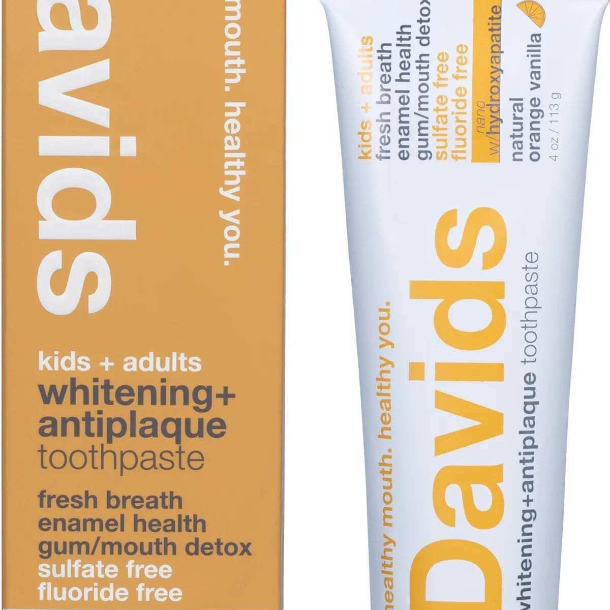 Davids Toothpaste Whitening + Antiplaque Orange + Vanilla 113g ...